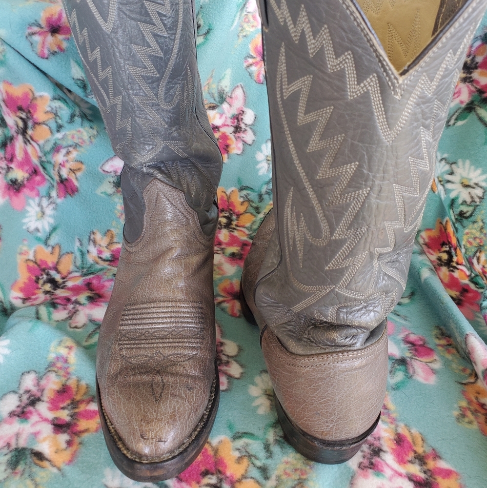 Bona Allen Gray Cowboy Boots 8.5 Men's - Gem